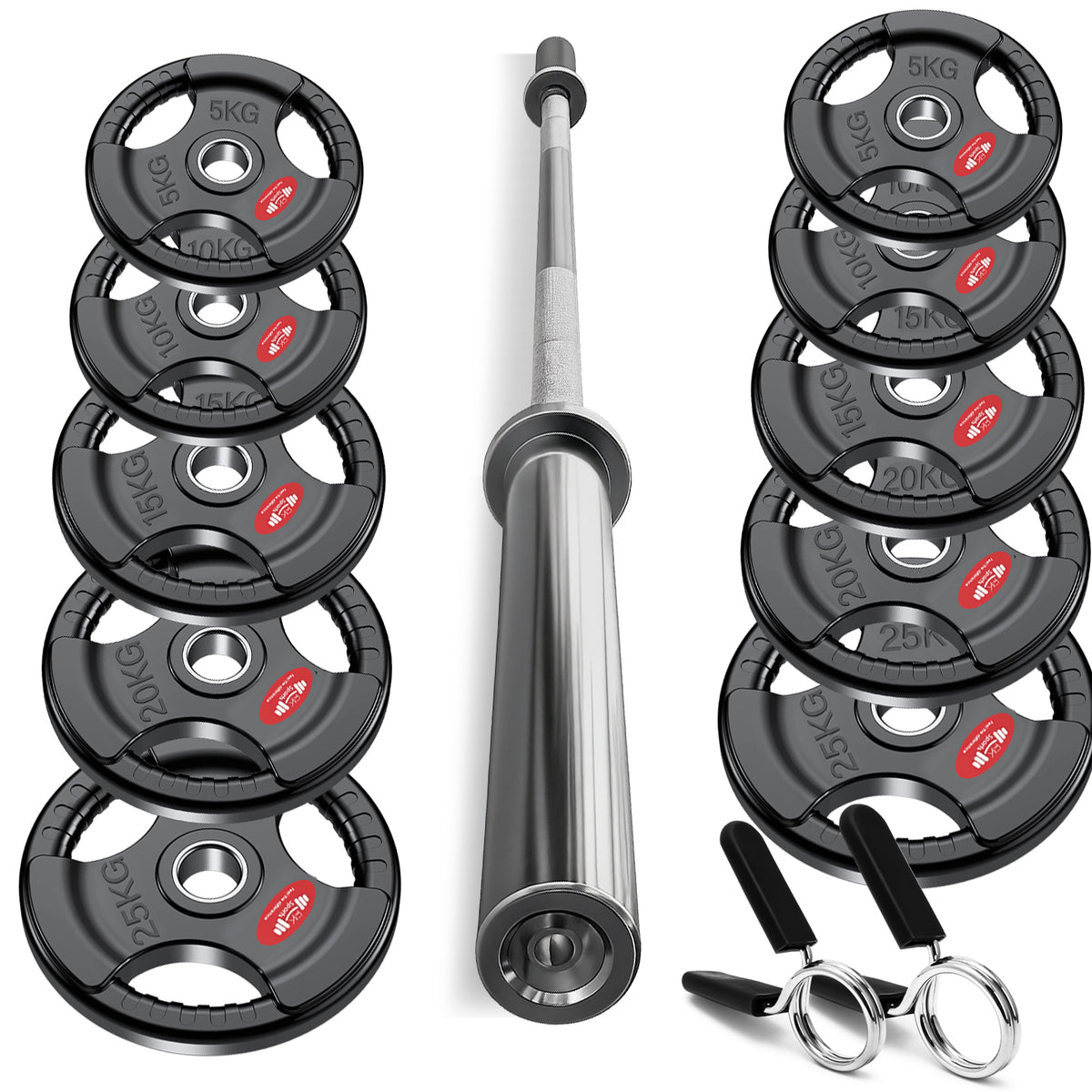 150KG Olympic Weight Plates with 7FT Barbell Set – FK Sports